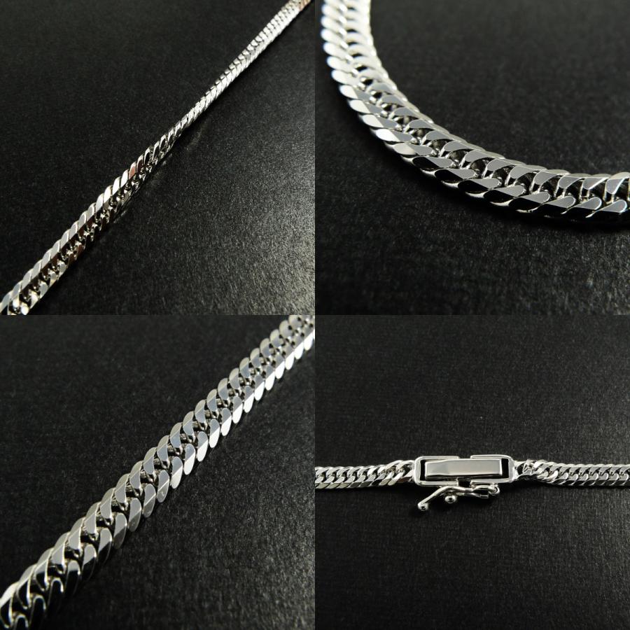 TRIDEA JEWELRY 18金 ホワイトゴールド 喜平 ネックレス 9g 45cm 6面 ダブル 造幣局検定付 幅2.5mm K18WG メンズ レディース 中折 金 ゴールド 誕生日 ...