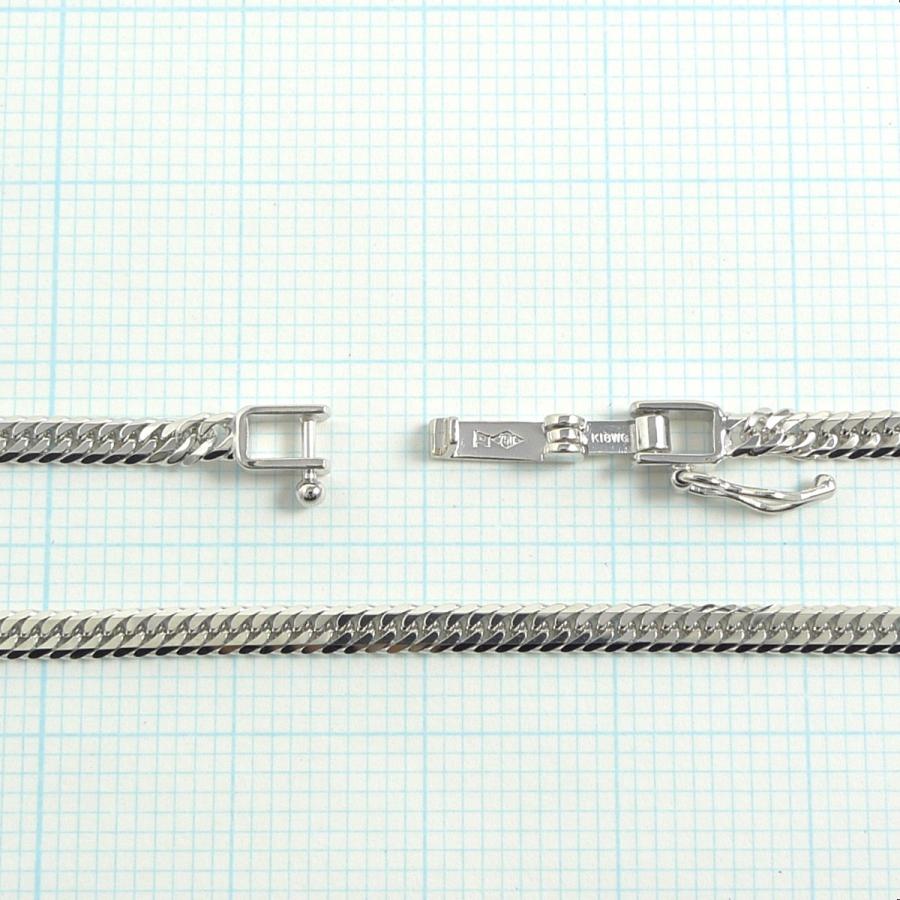 TRIDEA JEWELRY 18金 ホワイトゴールド 喜平 ネックレス 9g 45cm 6面 ダブル 造幣局検定付 幅2.5mm K18WG メンズ レディース 中折 金 ゴールド 誕生日 ...