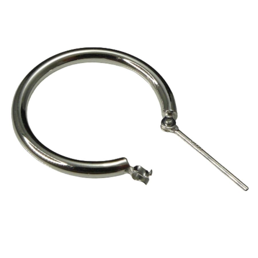 TRIDEA JEWELRY 14金 ホワイトゴールド k14 WG フープピアス 国産 幅2mm 外径25mm 片耳 1個 レディース メンズ リング パイプ ピアス : トライディア ...