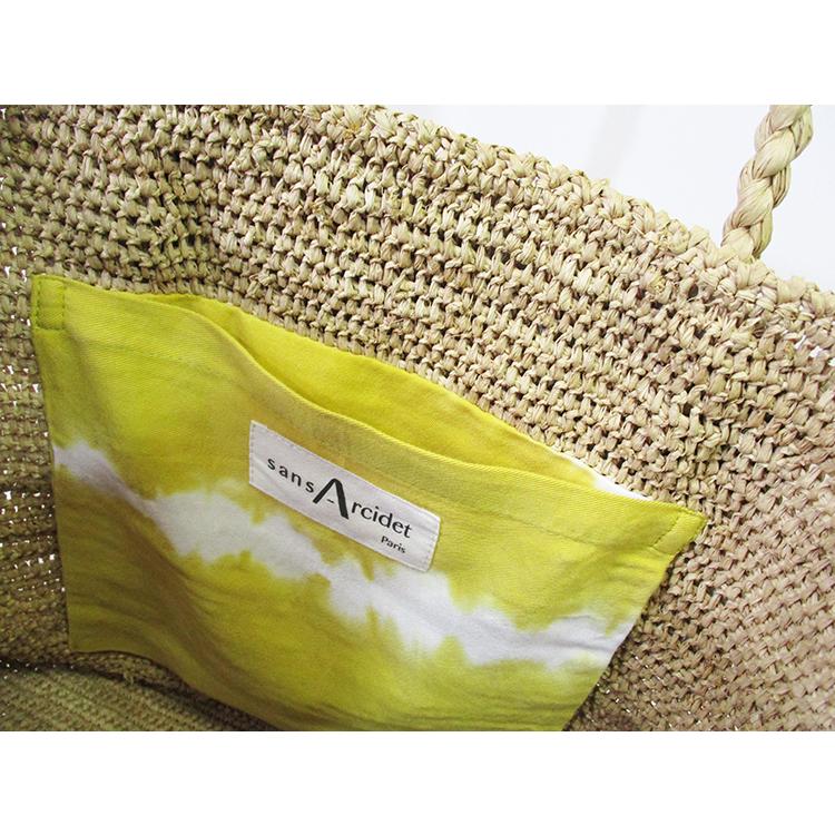 Sans Arcidet サンアルシデ ATACAMA BAG S 本革 牛革 メタリック レザー ラフィア 2WAY カゴバッグ トート ...