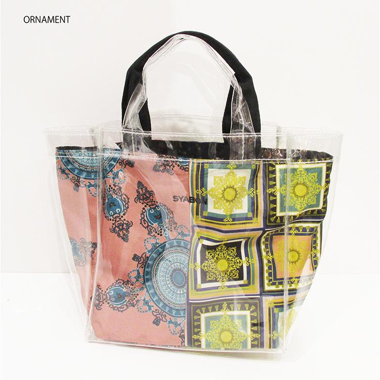SYABON シャボン 春夏 丸洗い可能 レディース ナイロン プリント クリアバッグ付き ミニ トートバッグ B-7198 : syabon-b7198 : 半田カバン店 - 通販 ...