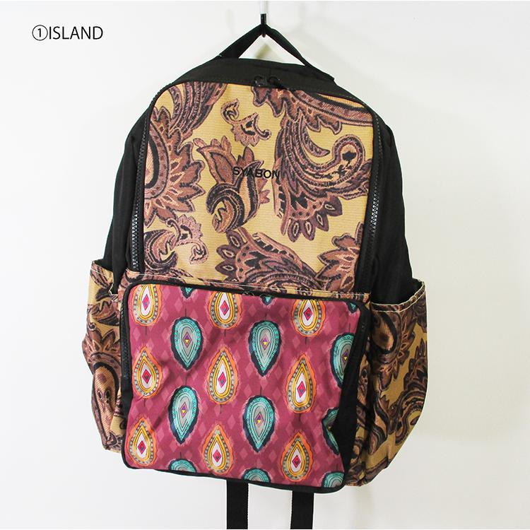 SYABON シャボン 秋冬 丸洗い可能 レディース ナイロン プリント ラウンドファスナー リュックサック バックパック ディパック B ...