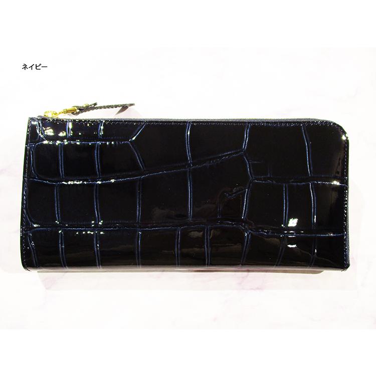 VIADOAN VIA DOAN ヴィア ドアン レザー 財布 牛革 本革 LUX CROCO ラックスクロコ 型押し L字ファスナー 長財布 ...