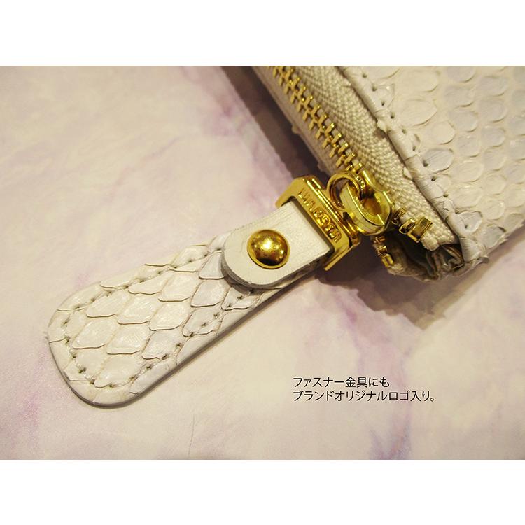 VIADOAN VIA DOAN ヴィア ドアン レザー 本革 Bran Python ブランパイソン ヘビ革 L字ファスナー 薄型 長財布 ロング ウォレット ホワイト 451 : 半田 ...