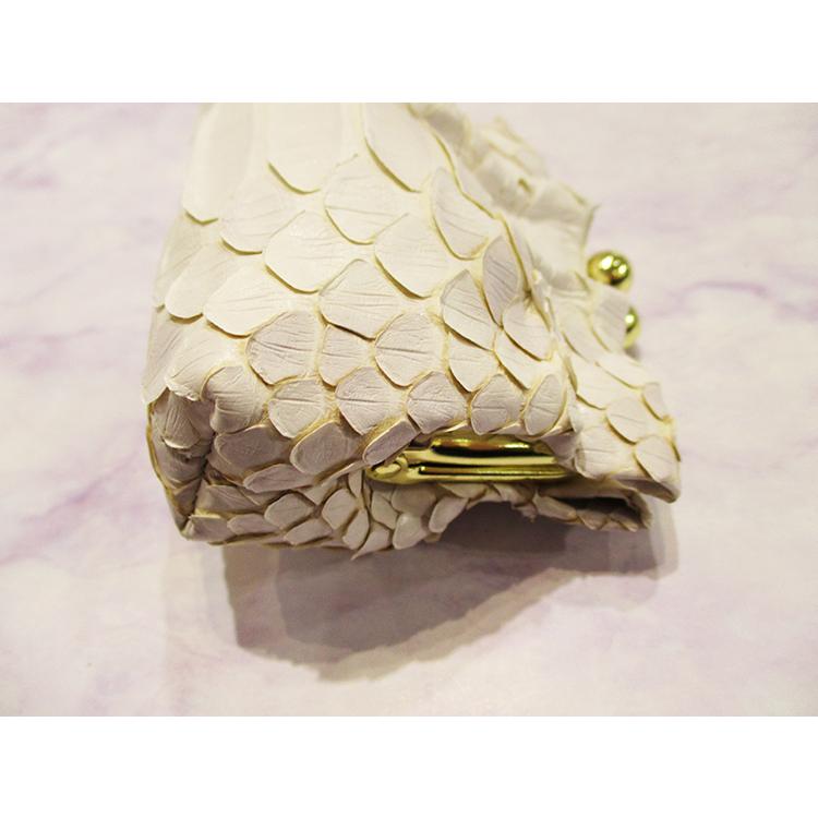 VIA DOAN ヴィア ドアン レザー 本革 Bran Python ブランパイソン ヘビ革 がま口 小銭入れ コインケース ミニ ウォレット ホワイト 456 : viadoan-456 ...