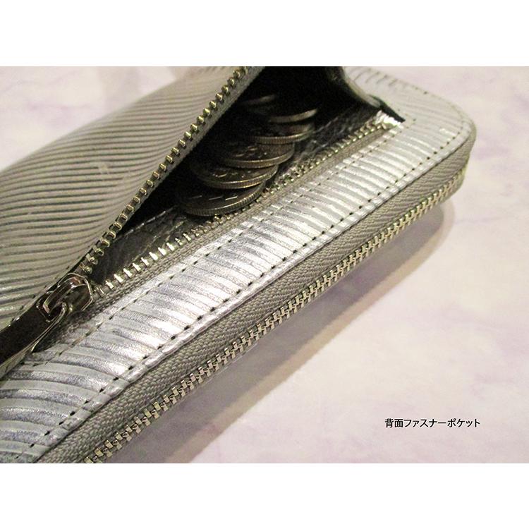 VIADOAN VIA DOAN ヴィア ドアン メタリック キップレザー 牛革 本革 コレット Collet 型押し L字型 ファスナー 長財布 スリム ロング ウォレット 651 : 半田 ...