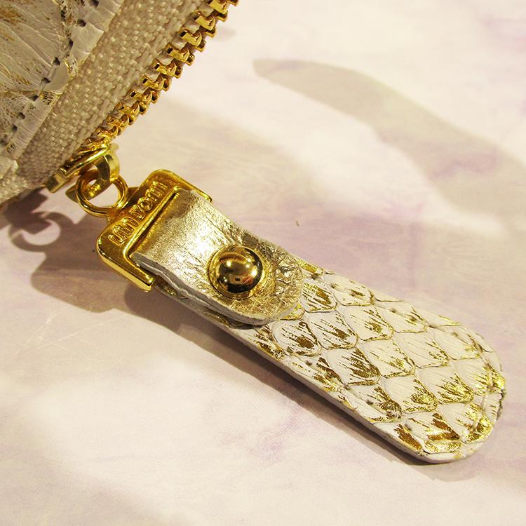 VIADOAN VIA DOAN ヴィア ドアン レザー Doree ドーレ ダイヤモンド パイソン ヘビ革 蛇革 本革 メタリック 箔 L字 ...