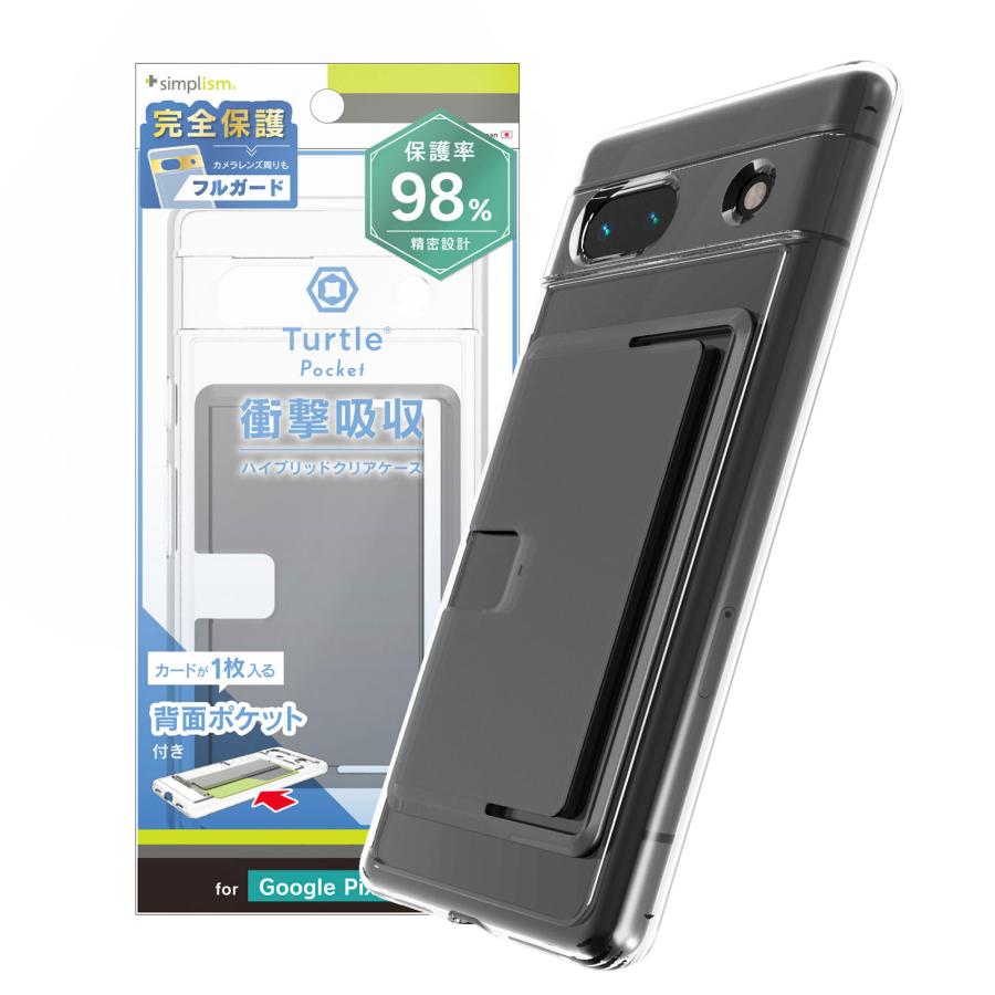 simplism（スマホ） simplism シンプリズム Google Pixel 7a Turtle Pocket 超精密設計 背面カードポケット付きハイブリッドケース ブラック ...