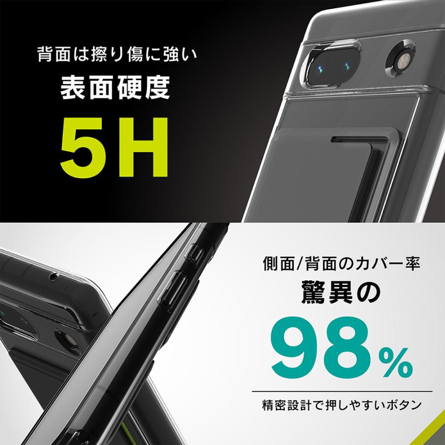 simplism（スマホ） simplism シンプリズム Google Pixel 7a Turtle Pocket 超精密設計 背面カードポケット付きハイブリッドケース ブラック ...