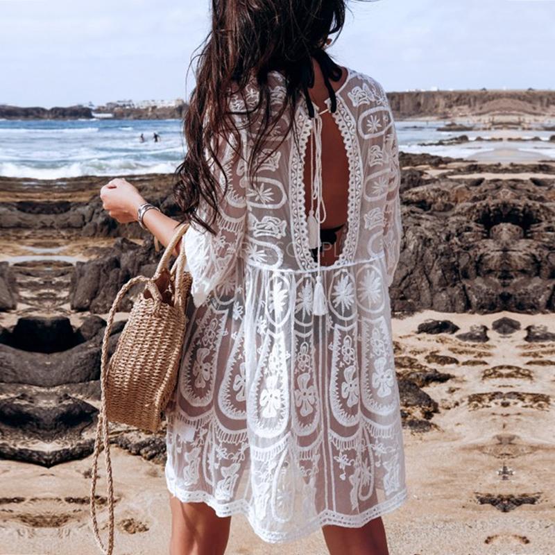 水着 ビーチドレス 白 ホワイト レース レディース : 14000148 : trip6six - 通販 - Yahoo!ショッピング