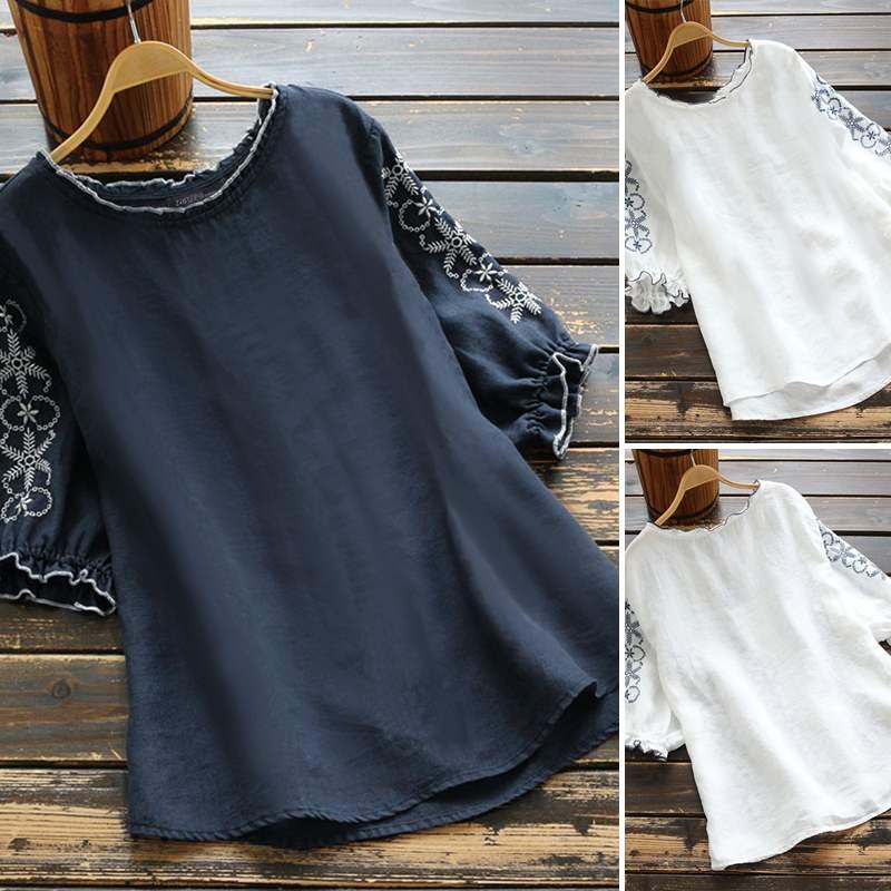 ブラウス 刺繍 エレガント ラッフルズ フリル おしゃれ かわいい セクシー 大人 : trip6six - 通販 - Yahoo!ショッピング