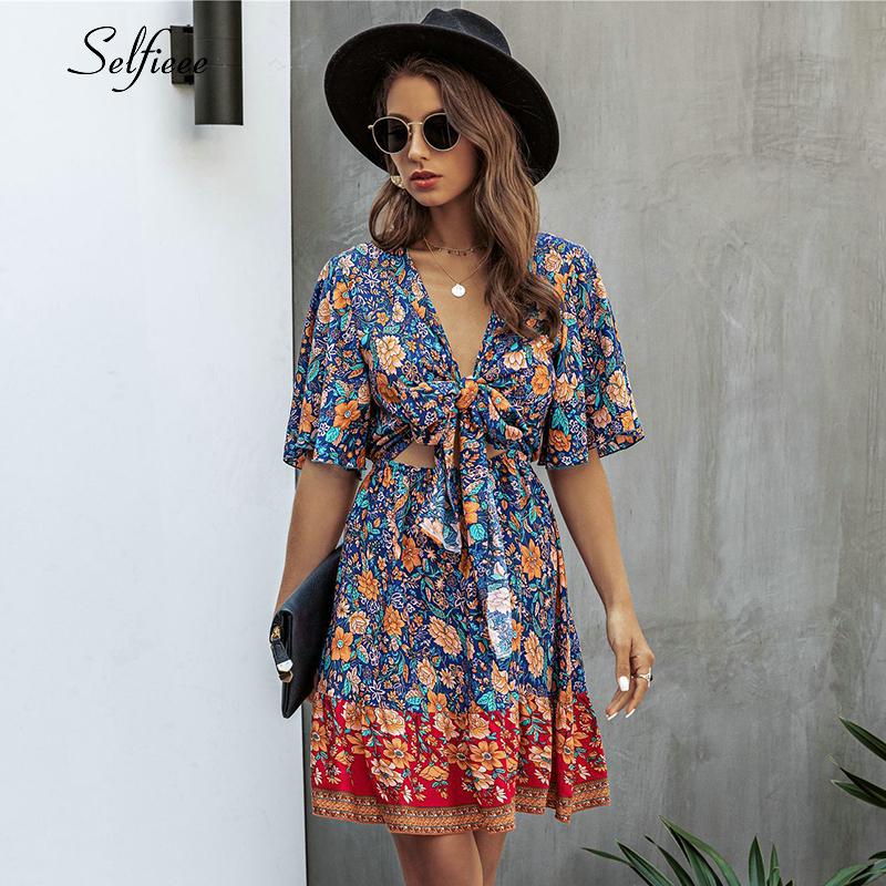 ドレス カジュアル フローラル スリーブ サマー おしゃれ かわいい セクシー 大人 :20091869:trip6six - 通販 - Yahoo!ショッピング