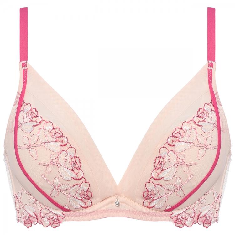 AMOSTYLE (アモスタイル)AMOSTYLE チャーミングラマー(R) スリムライン DeepV ブラジャー ハンサムローズ(B,C,Dカップ) AMST1467 WHU JX ...