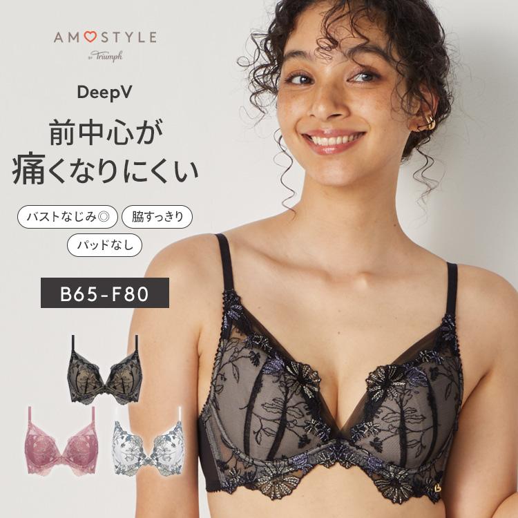 AMOSTYLE (アモスタイル)AMOSTYLE DeepV ブラジャー(パッドなし) グレースフルフラワー(B,C,Dカップ) AMST1486 WHP JX : トリンプ公式ストア ...