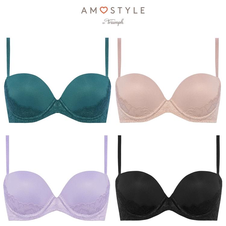 (アモスタイル)AMOSTYLE Daily AMOSTYLE スムースブラ ブラ＆ショーツセット (コンフィーレース)(Eカップ) AMST518 WHU + Mini JX ...