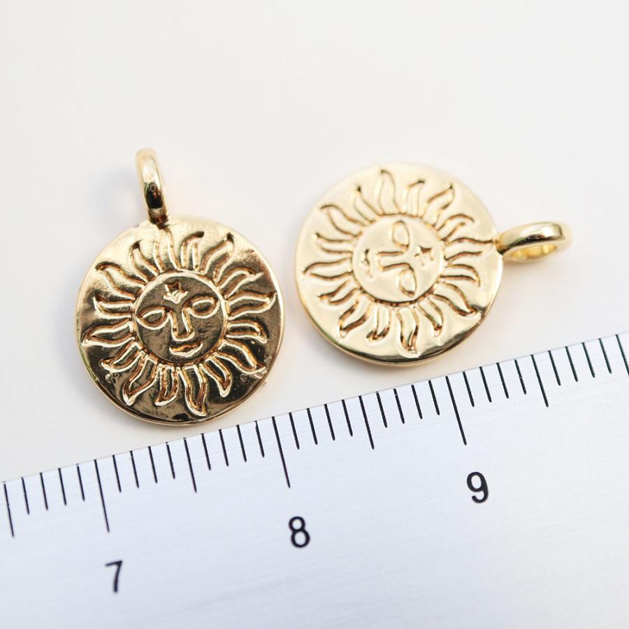 金アレ対応 真鍮製 14KGP 太陽神 チャーム 2個 : Trois anges - 通販 - Yahoo!ショッピング