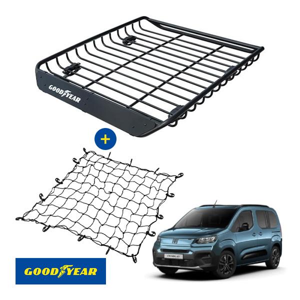 GOODYEAR正規品 ルーフラック MEGA PRO カーゴネット セット 1341×124×1105 耐荷重100kg ブラック ...