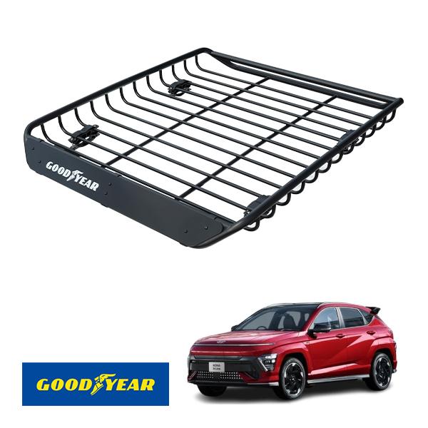 GOODYEAR正規品 スチール ルーフラック MEGA PRO ヒョンデ コナ SX2 1341mm×124mm×1105mm ルーフカーゴ ...