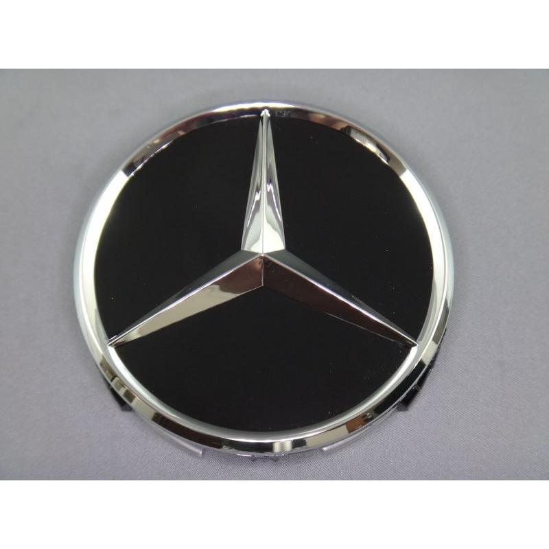 Mercedes-Benz 純正 部品 クローム・スター / グロス・ブラック・ホイール・ハブキャップ /4個セット メルセデス・ベンツ ...