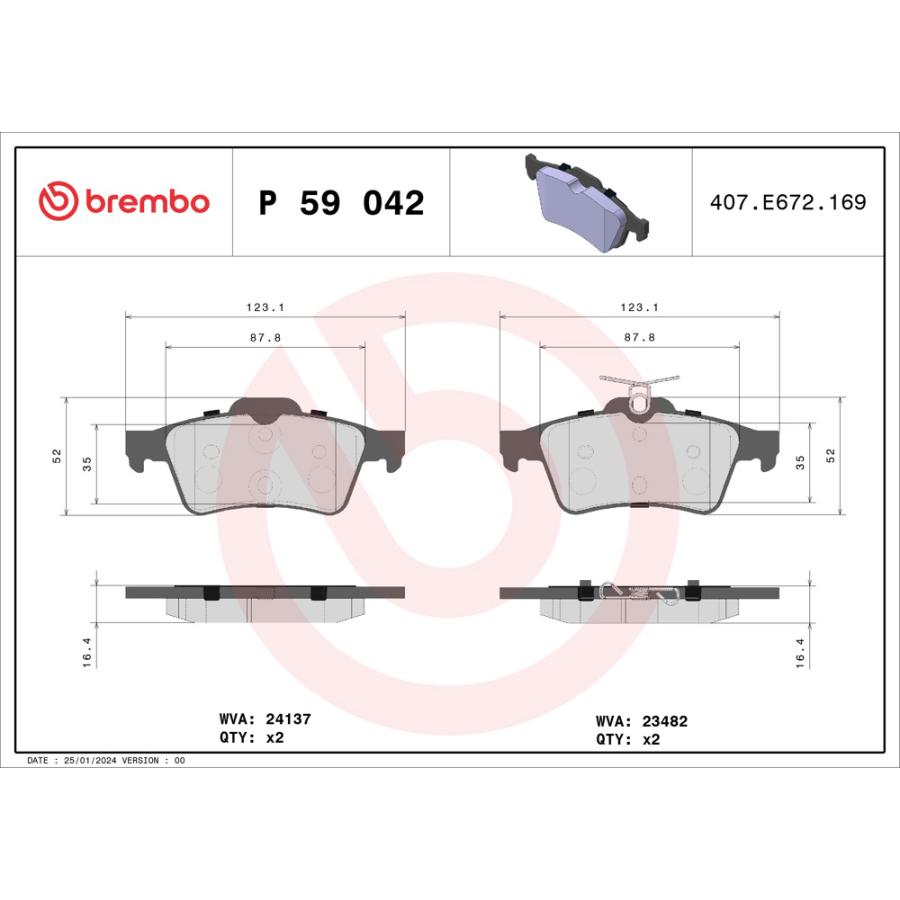 brembo ブレンボ Black Pads ブラック パッド (リア) プレマシー CWEAW 2010/07- P59 042 (737211061 : トラスト企画ショッピング4号店 ...