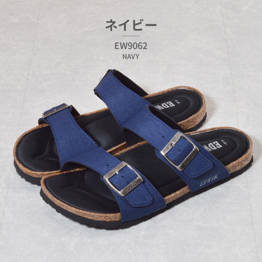 エドウィン メンズ サンダル EDWIN 天然コルクフットベッド つっかけ 革 コンフォート EW9062 :1-ew-m-ew9062-01:つるや 靴のTSURUYA - 通販 ...