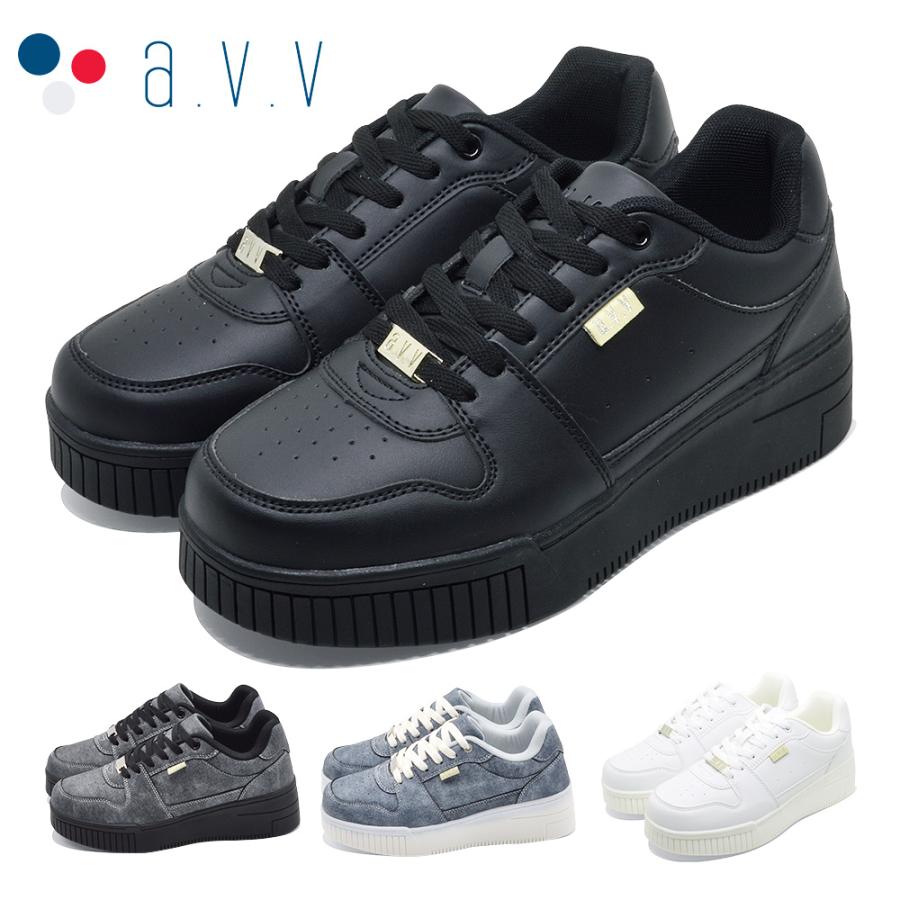 a.v.v スニーカー レディース 3006 アー・ヴェ・ヴェ コートスニーカー 厚底 : つるや 靴のTSURUYA - 通販 - Yahoo!ショッピング