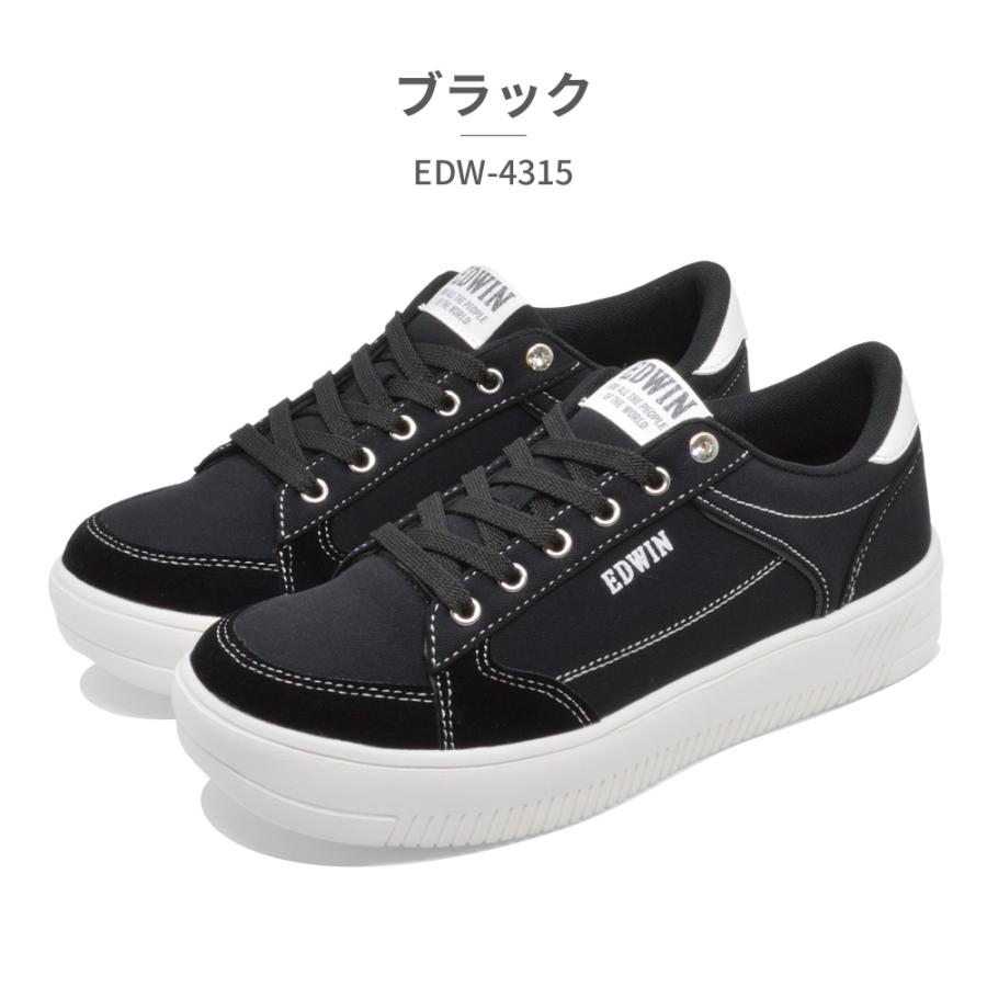 EDWIN スニーカー レディース EDW-4315 エドウィン 厚底 : つるや 靴のTSURUYA - 通販 - Yahoo!ショッピング
