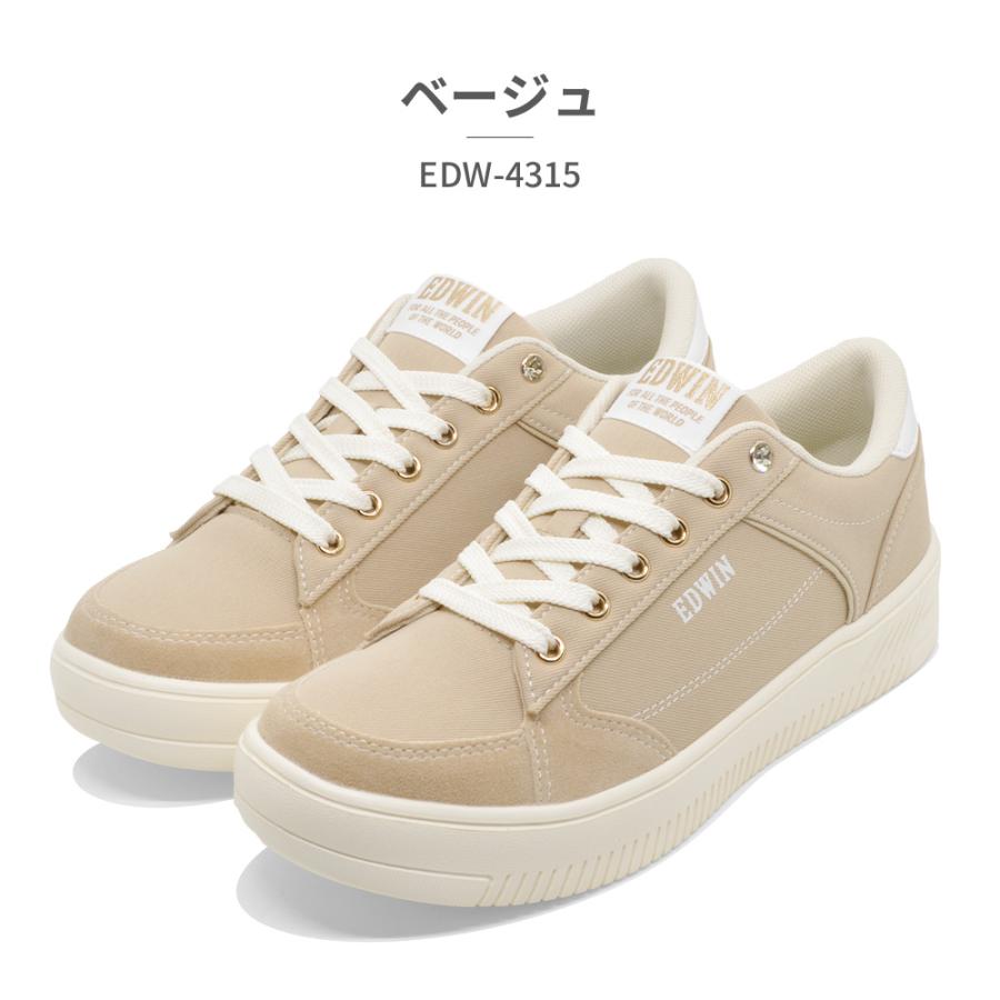 EDWIN スニーカー レディース EDW-4315 エドウィン 厚底 : つるや 靴のTSURUYA - 通販 - Yahoo!ショッピング