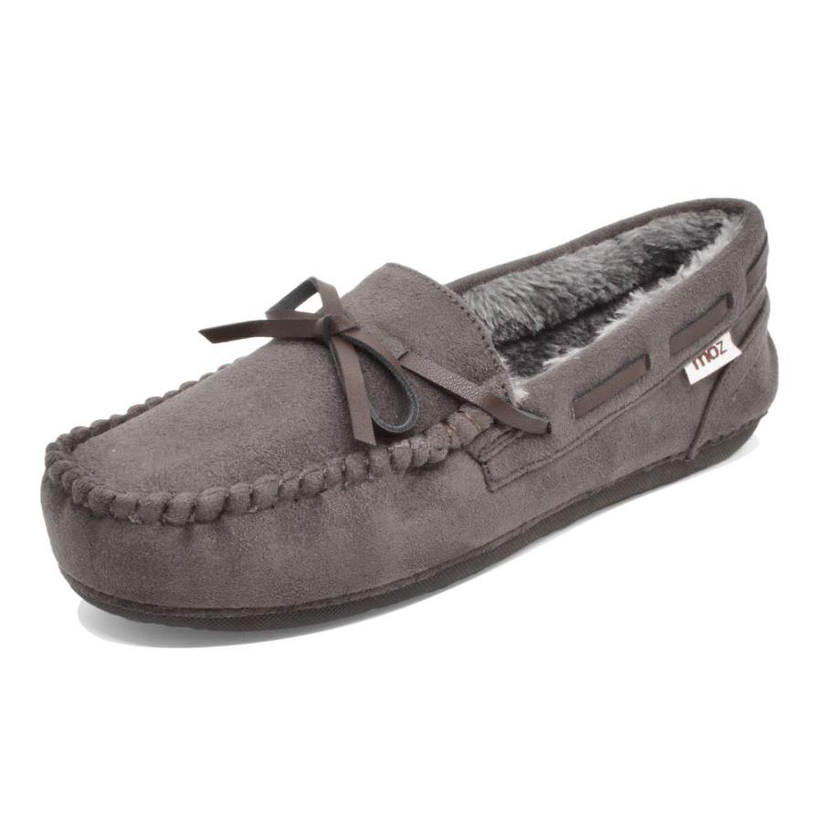 moz モズ MOZ モカシン レディース MZ-16225 BL GY OAK 裏起毛 室内履き可 フラットシューズ ドライビングシューズ : つるや 靴のTSURUYA - 通販 ...