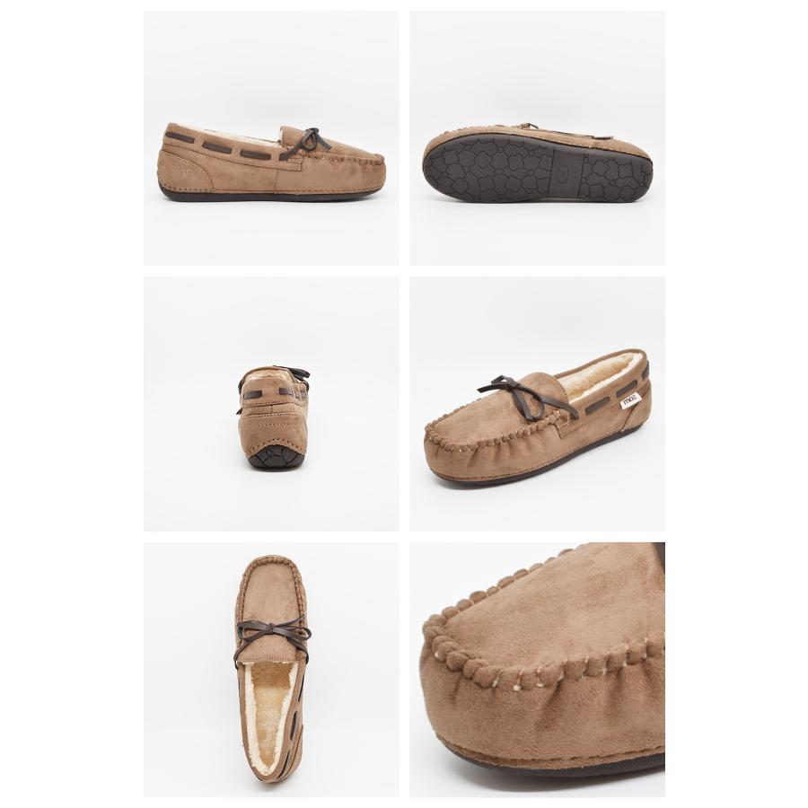 moz モズ MOZ モカシン レディース MZ-16225 BL GY OAK 裏起毛 室内履き可 フラットシューズ ドライビングシューズ : つるや 靴のTSURUYA - 通販 ...
