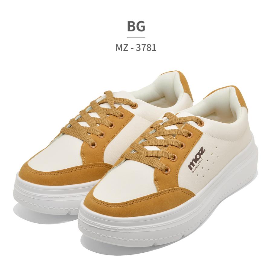 moz MOZ スニーカー レディース mz-3781 モズ 厚底 プラットホーム ヒール高さ4cm カジュアル クラシック : つるや 靴のTSURUYA - 通販 - Yahoo!ショッピング
