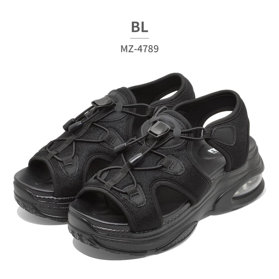 モズ サンダル レディース MZ-4789 BL WH YE PK MOZ 2023春夏 厚底 エアソール ストラップ スポーツサンダル ヒール高さ10cm :2-moz-w-4789-01 ...