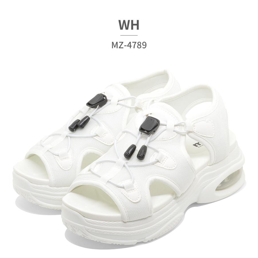 モズ サンダル レディース MZ-4789 BL WH YE PK MOZ 2023春夏 厚底 エアソール ストラップ スポーツサンダル ヒール高さ10cm :2-moz-w-4789-01 ...