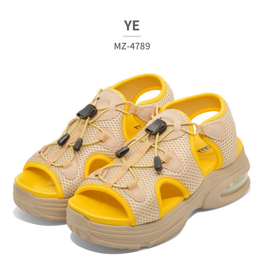 モズ サンダル レディース MZ-4789 BL WH YE PK MOZ 2023春夏 厚底 エアソール ストラップ スポーツサンダル ヒール高さ10cm :2-moz-w-4789-01 ...