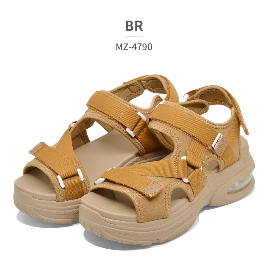 moz モズ サンダル レディース MZ-4790 BL BR MOZ 厚底 エアソール ストラップ スポーツサンダル ヒール高さ6.5cm : つるや 靴のTSURUYA - 通販 ...
