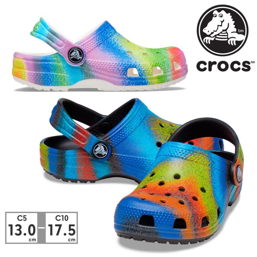 crocs クロックス サンダル キッズ クラシック スプレイ ダイ クロッグ トドラー 208094 0C4 94S TODDLERS ...