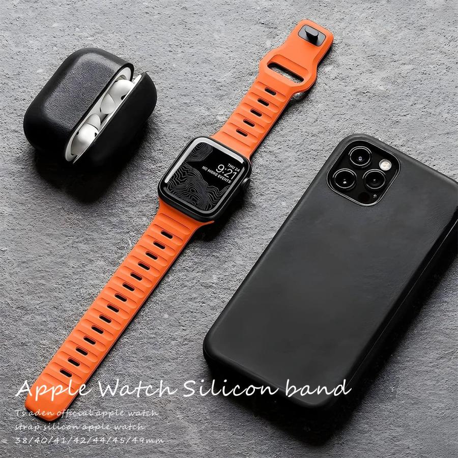 アップルウォッチ バンド ベルト apple watch 40mm シリーズ ultra2 9 8 7 6 5 se2 シリコン 49 ...