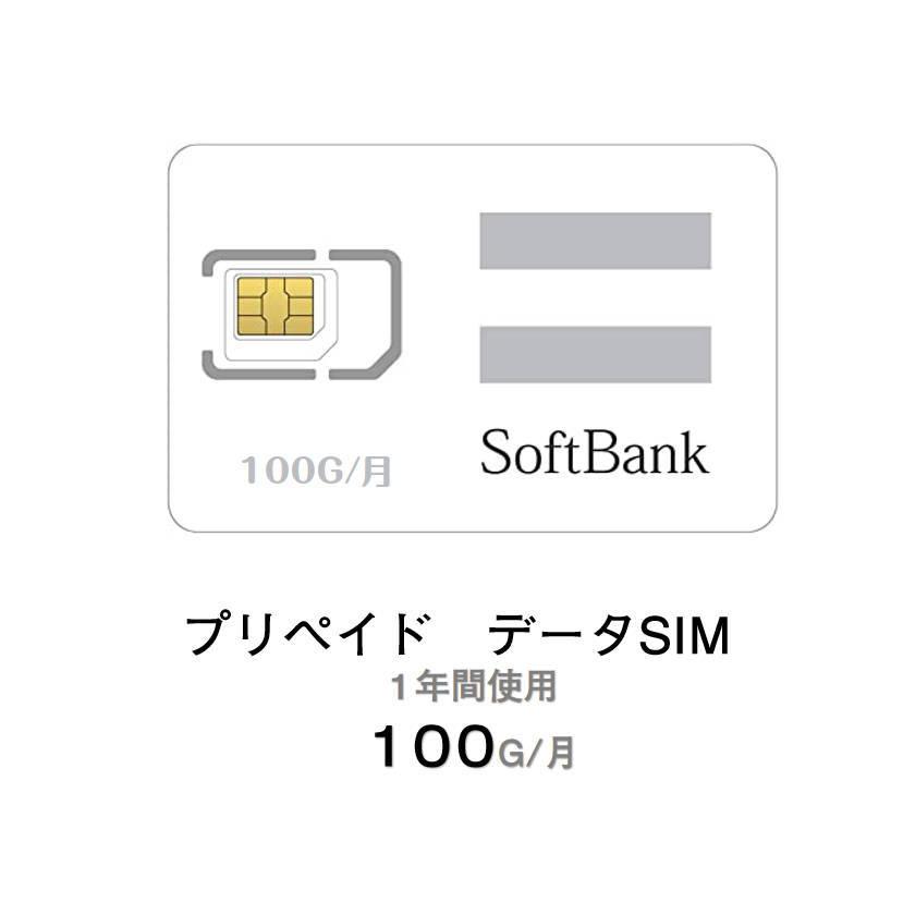 プリペイド SIM 格安 データ100G/月 1年間プラン 高速データ100GB 中速無制限 国内使用 契約不要 解約不要 手続き不要 データ通信SIM 4G : TSモバイル - 通販 ...