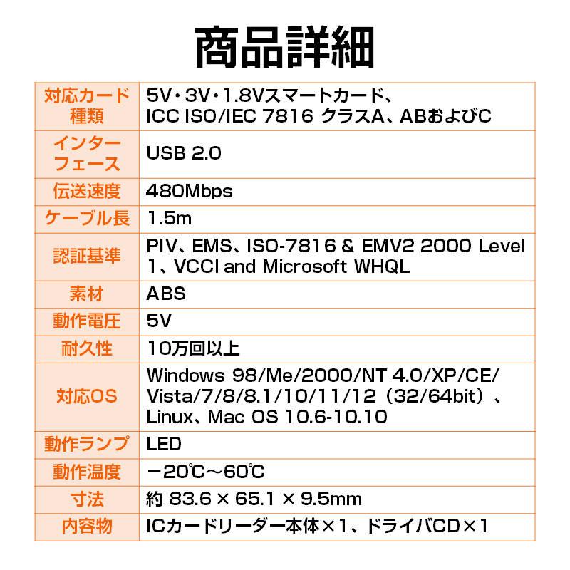 ICカードリーダー ライター USB ICカードリーダー 接触型 e-Tax対応 ドライバ不要 マイナンバーカード対応 確定申告 電子申請 速達発送 Windows Mac Linux 対応 ...