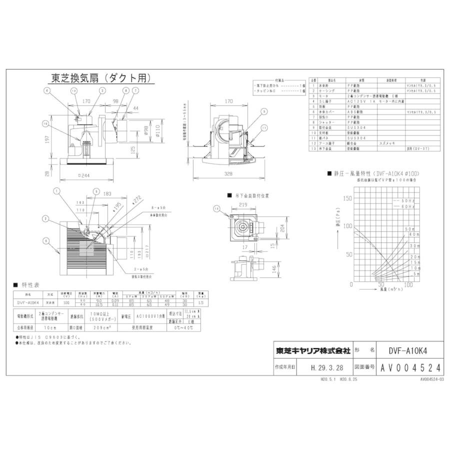 TOSHIBA DVF-A10K4 日本キヤリア 天井埋込形ダクト用換気扇 丸穴取付 ルーバー付 スタンダード格子 楽タッチ サニタリー用 トイレ 洗面所 浴室 居間 事務所 店舗用 ...