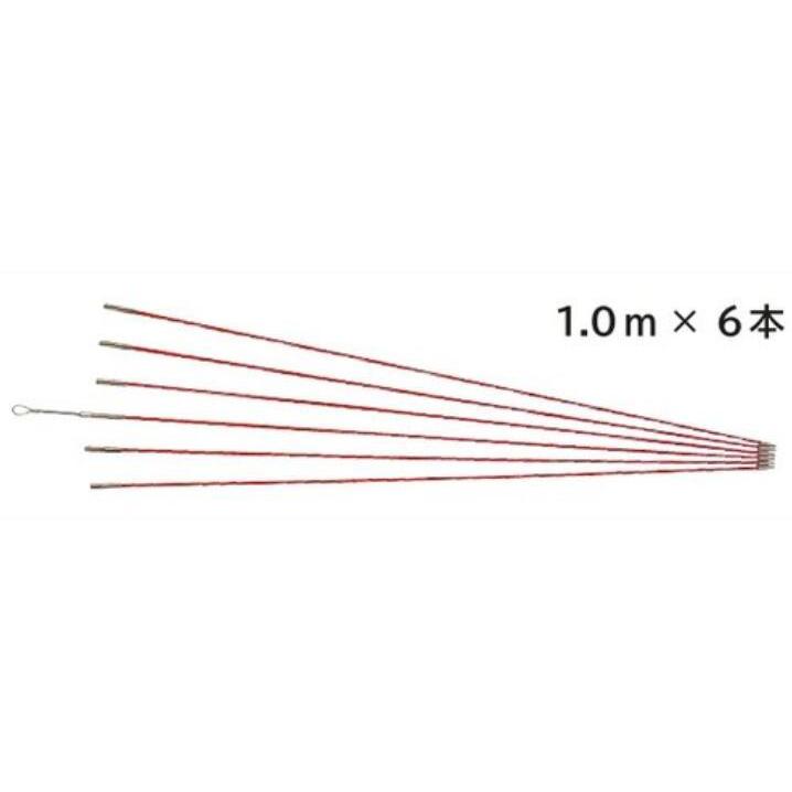 JF-5030 ケーブル索引具 ジョイント式ロッド ジョイント釣り名人シリーズ Jr. φ5 PP被覆あり 1.0m×6本 ジェフコム 電設作業工具 DENSAN デンサン : タカラShop ...