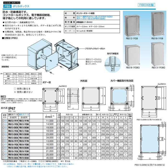日東工業 プラボックス コントロールボックス ポリカボックス 屋内用 透明カバー付 PBS13-2828 : pbs13-2828 : タカラ ...