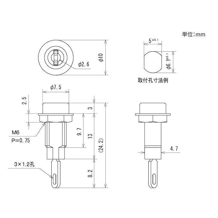 サトーパーツ チップジャック TJ1 赤 TJ-1-R : tj-1-r : 津パーツ店 - 通販 - Yahoo!ショッピング