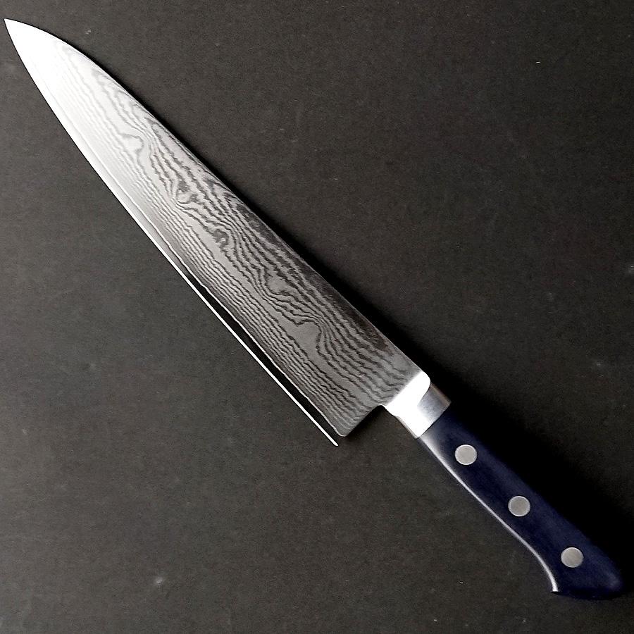 兼常作 牛刀包丁 刃長210mm 33層ダマスカス鋼 口金付 POM柄 KC-203 日本製 関市製造 : 通販長谷川 - 通販 - Yahoo!ショッピング