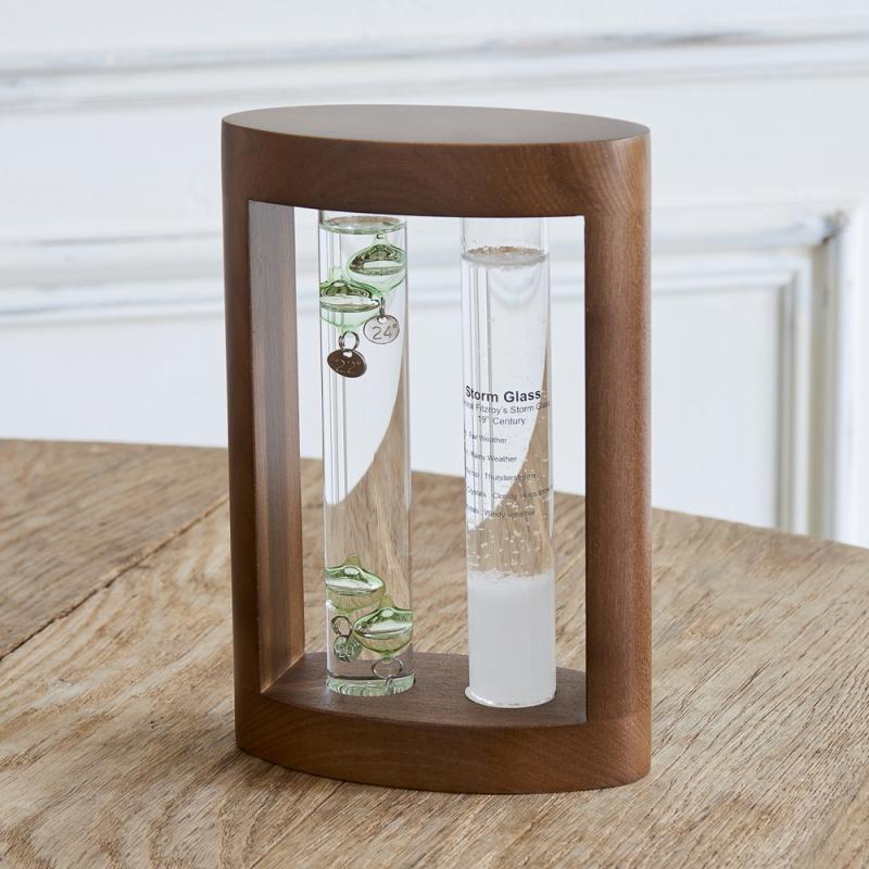 温度計 ガリレオ ガラスフロート ストームグラス 浮き沈み ガラス 木枠 球体 気温 室温 結晶 卓上 おしゃれ サイエンス インテリア 飾り W12.5×D6×H18.5cm : 通販タウン ...
