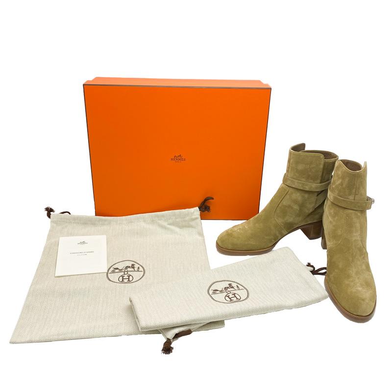 Kelly 大幅値下げ！★美品_未使用品★ HERMES エルメス ケリーバックルショートブーツ レディース サイズ36 ベージュ【辻屋質店 ...