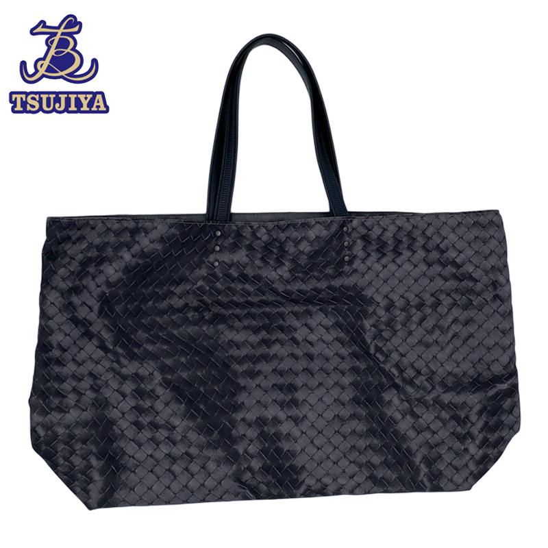 BOTTEGA VENETA BottegaVeneta ボッテガヴェネタ イントレッチオリュージョン トートバッグ グレー ブラック 中古A ...