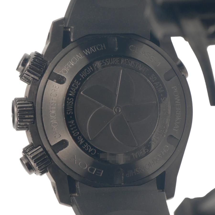 クロノオフショア-1 中古AB EDOX エドックス クロノオフショア 01114-37N-NRO メンズウォッチ ブラックカーボン文字盤 ...
