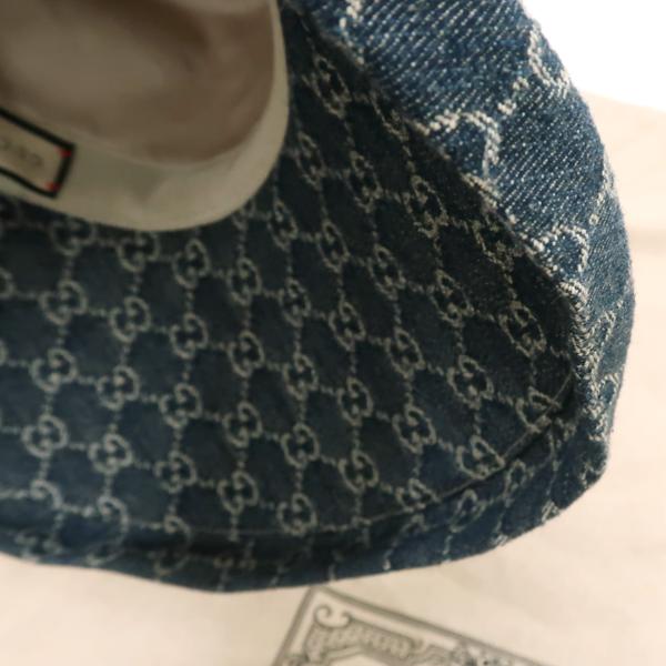 GUCCI グッチ 631958 エコ ウォッシュド デニム ワイド ブリム GUCCI グッチ 631958 エコ ウォッシュド デニム ワイド ブリム