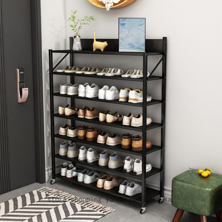 シューズラック 省スペース 6段/7段 靴収納 組立簡単 スリム おしゃれ 収納便利 持ち運びやすい 玄関 室内 廊下 部屋 下駄箱 キャスター付き 収納棚 小物収納 : 塚本ストア - 通販 ...